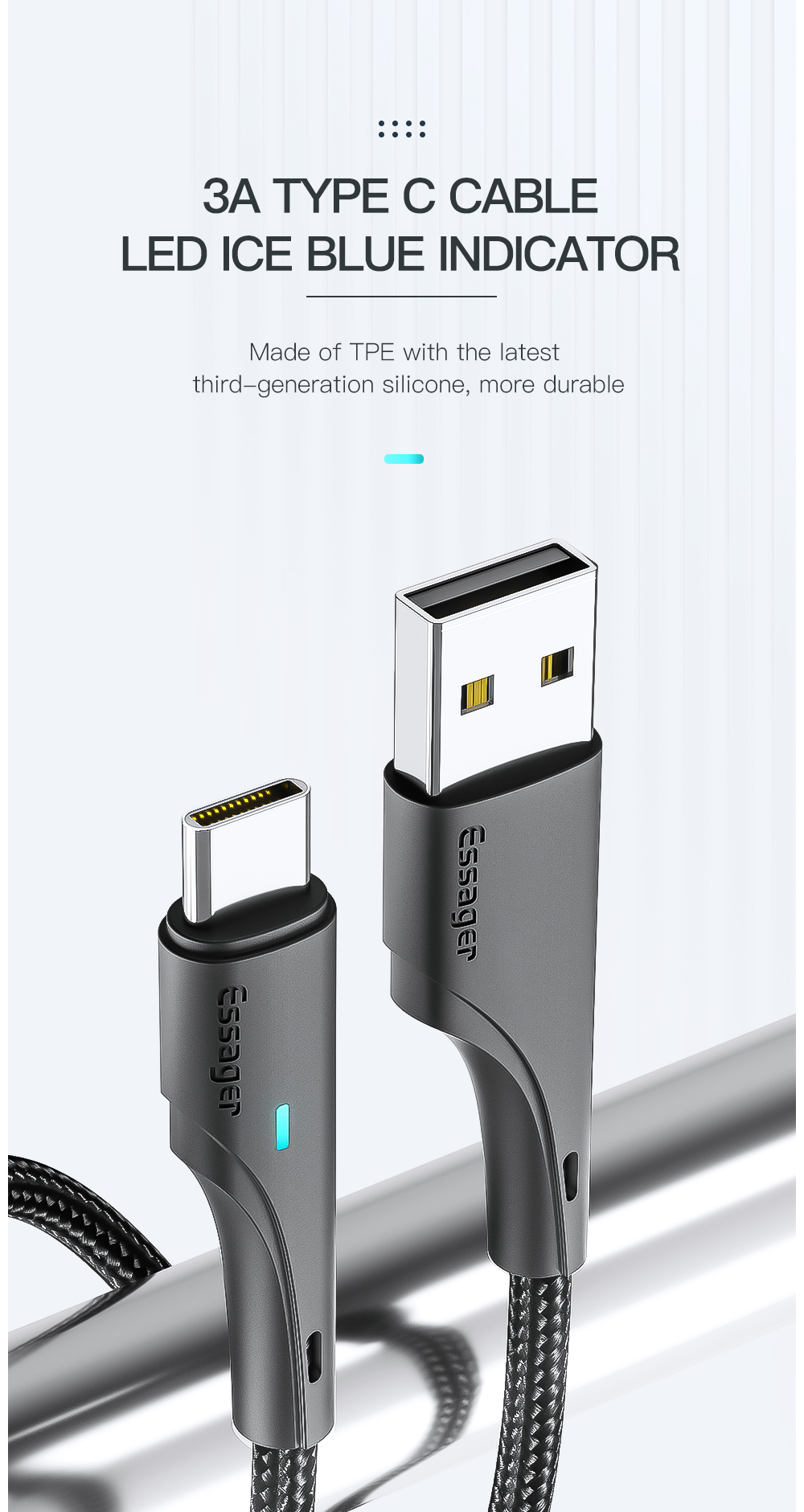 Essager Dây Cáp Sạc Nhanh 3a type c / micro usb 2m / 3m 2 Trong 1 Cho Điện Thoại android ...