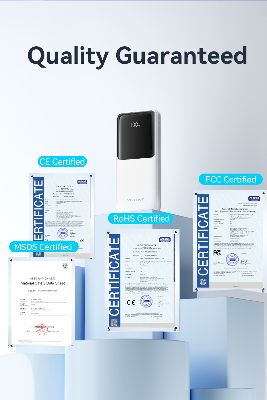 Vention Power Bank có cáp 20000mAh PD 22.5W Sạc nhanh tích hợp điện kép ...