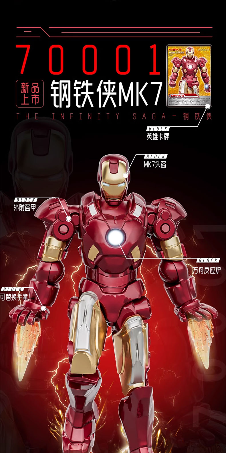 Chính Hãng Marvel The Infinity Saga Iron Man MK1-7 Đồ chơi biến hình ...