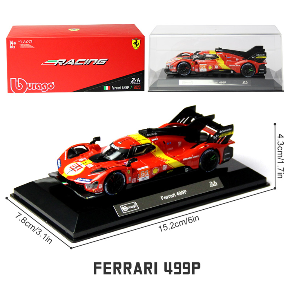Bburago 1: 43 Ferrari 499p #51 24h Le Mans Rally Champion Racing Car Diecast Model Xe Bộ sưu tập ...