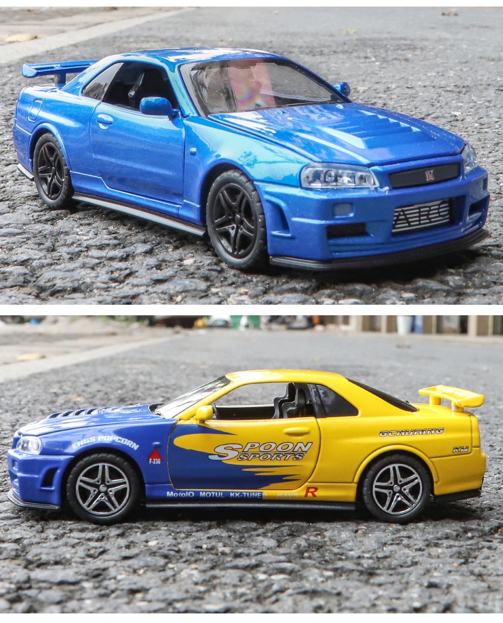 Tỉ Lệ 1: 32 Nissan GTR R34 Hợp Kim Xe Mô Hình Diecast Xe Âm Thanh Ánh ...