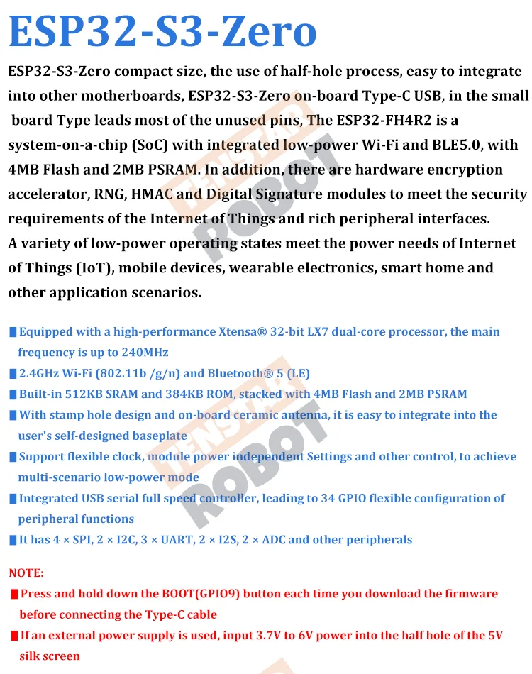 Esp32-c3-zero ESP32-S3-Zero Mini Ban Phát Triển WiFi Bluetooth Kích Thước Siêu Nhỏ ESP32 C3 S3 ...