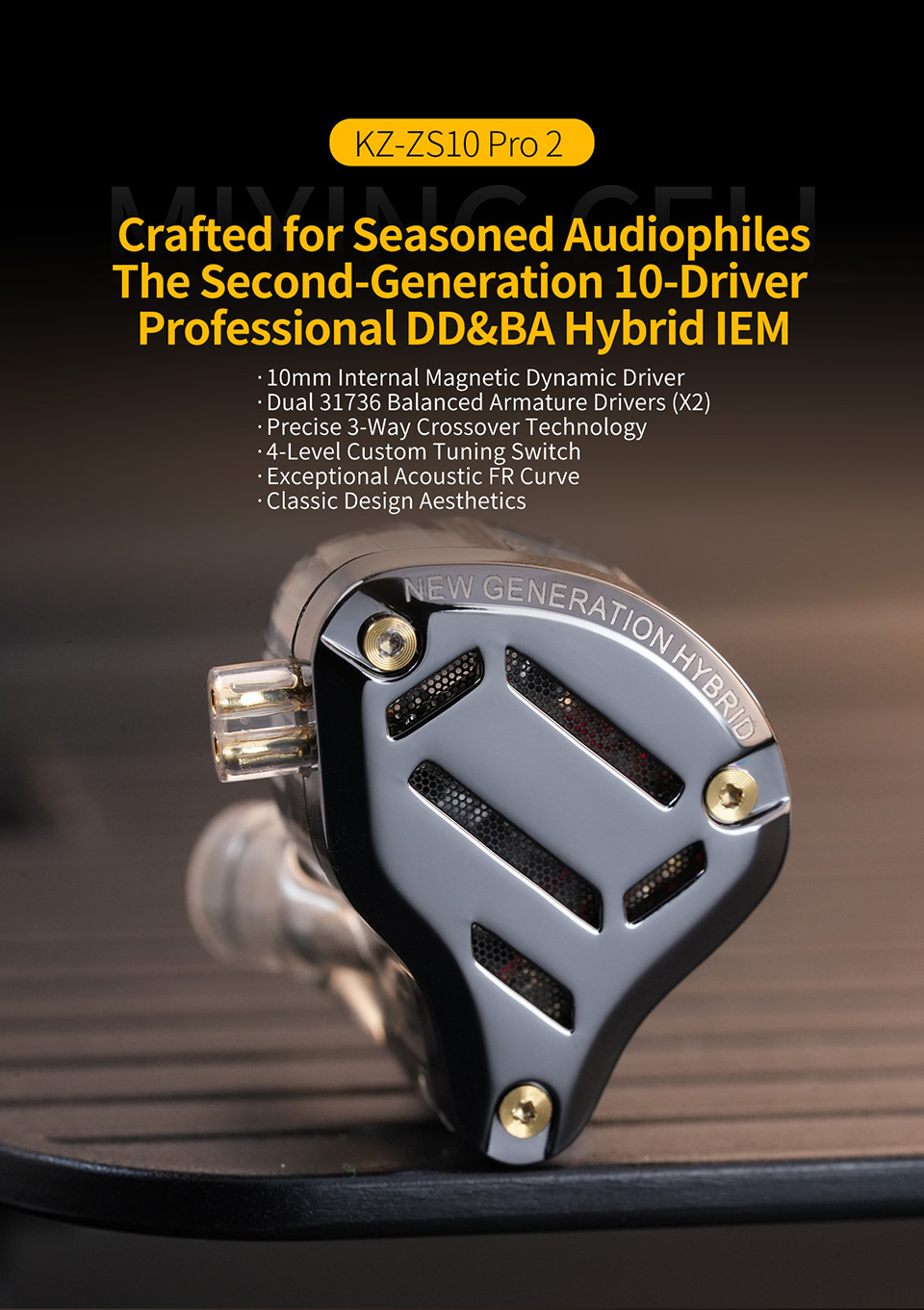 Kz ZS10 Pro 2 Trình điều khiển năng động hiệu suất cao Tai nghe kim ...