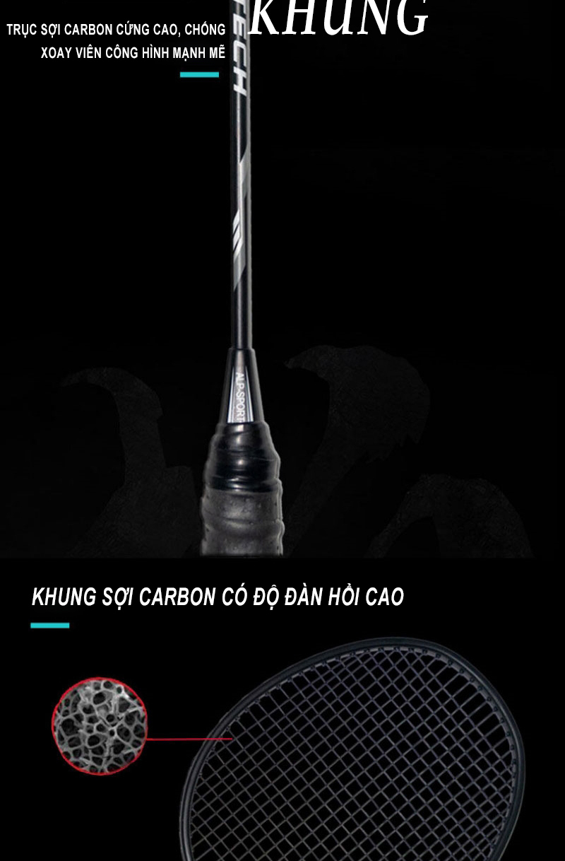 ALPSPORT RR 4U 10kg 22LBS G5 Raket Bulu Tangkis Hitam Desain Asli ...