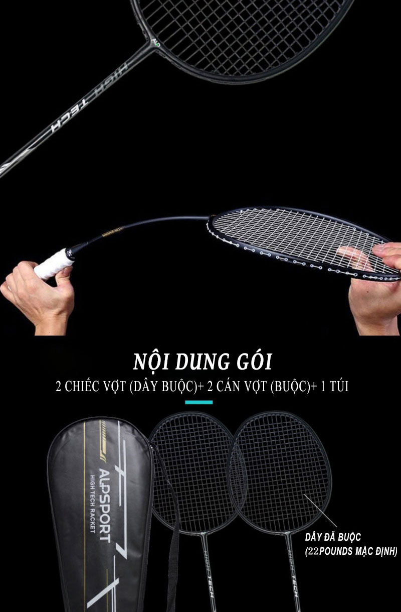 ALPSPORT RR 4U 10kg 22LBS G5 Raket Bulu Tangkis Hitam Desain Asli ...