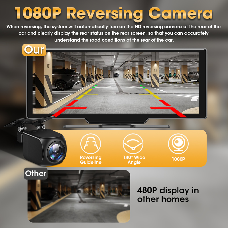 Jansite 8 Core 4 + 64GB Android 12 Xe DVR 5G WiFi Không Dây CarPlay Android Tự Động Ống Kính Kép ...