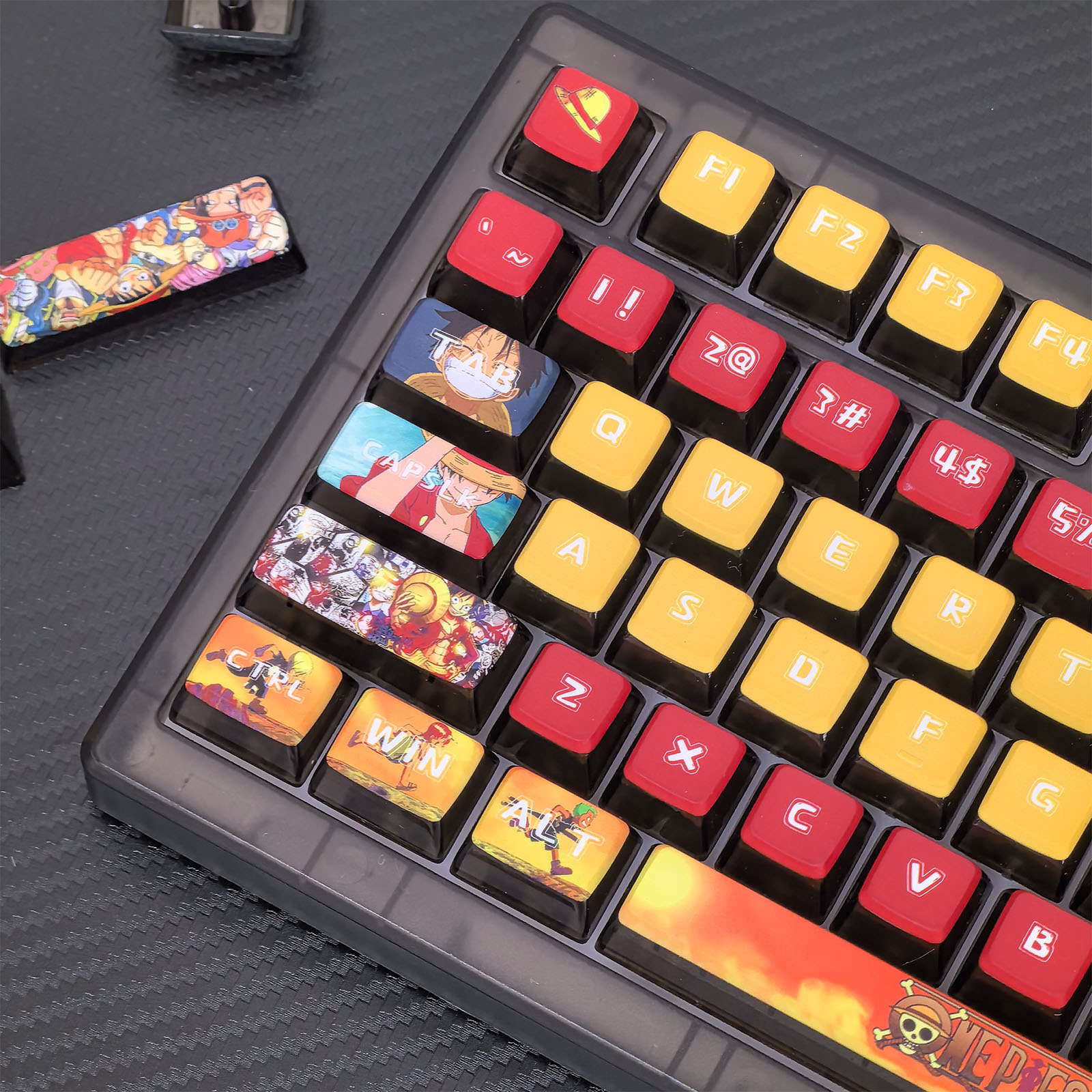 One Piece Pudding Keycap Truyền ánh sáng bốn mặt ASA Profile PBT Dye ...