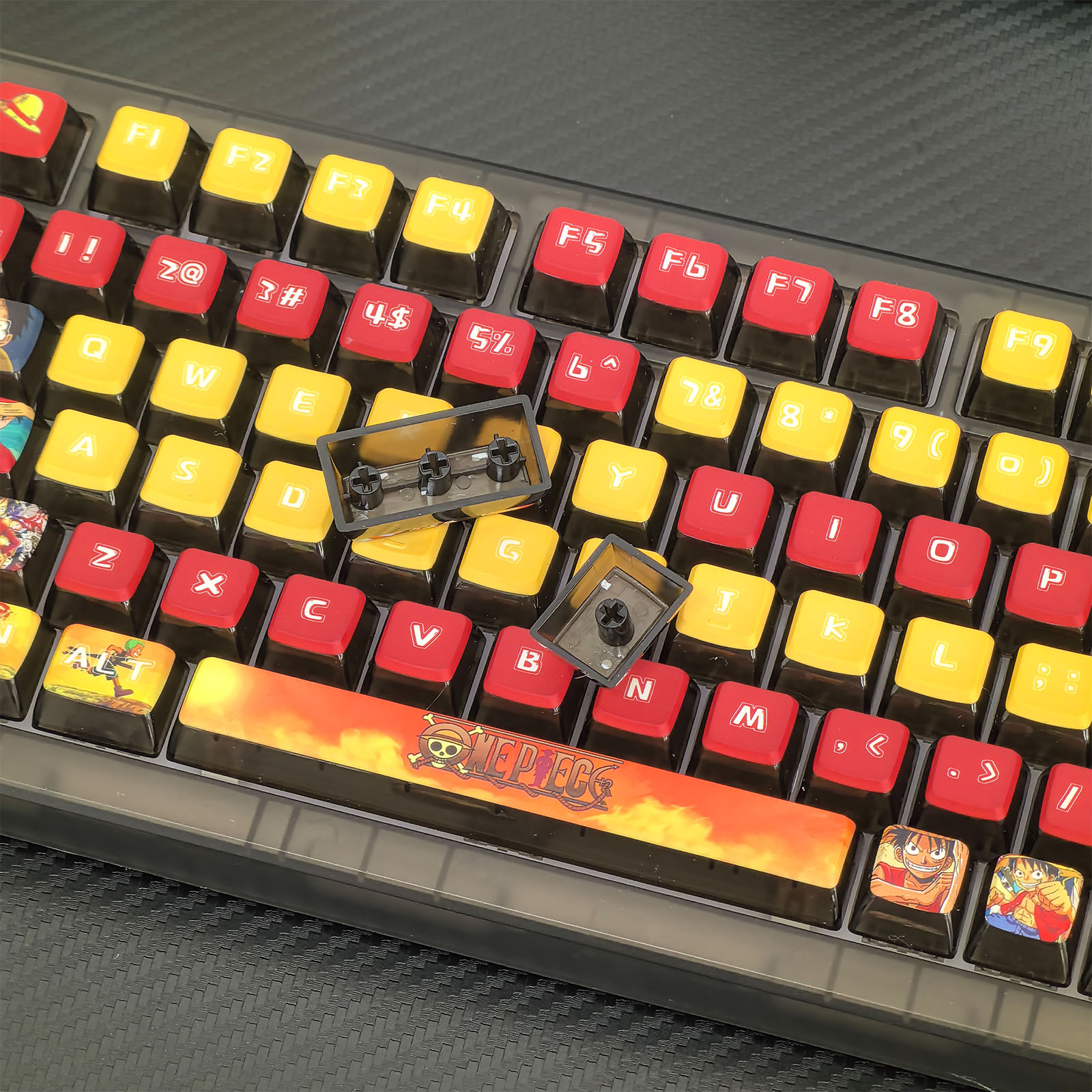 One Piece Pudding Keycap Truyền ánh sáng bốn mặt ASA Profile PBT Dye ...