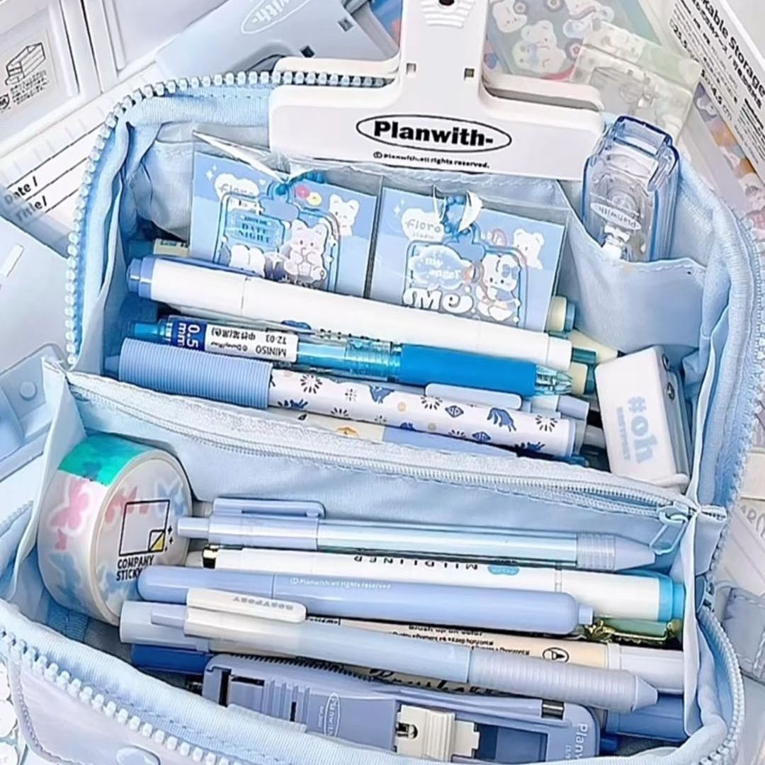 Hộp bút Túi Đựng Bút Màu Đen Sức Chứa Lớn Phong Cách Hàn Quốc Cho Học ...