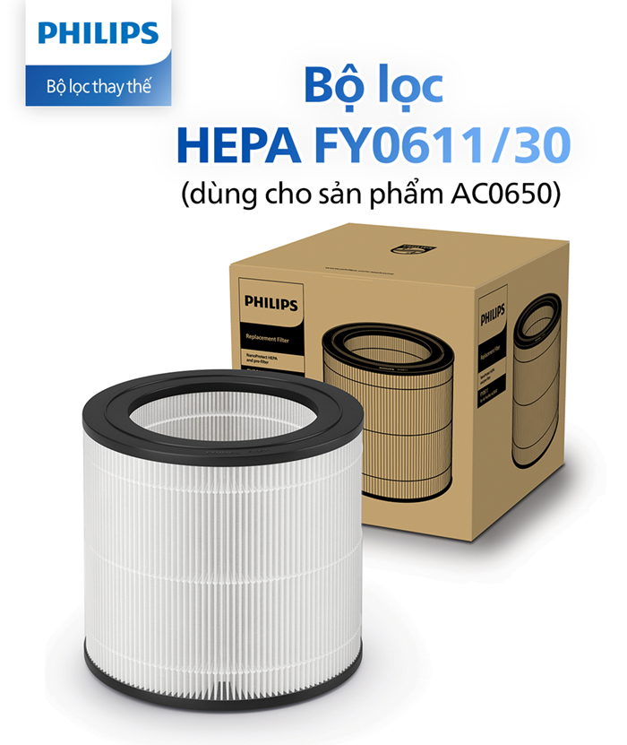 Bộ Lọc Nano Protect HEPA Philips FY0611/30 dùng cho Máy lọc Không Khí ...