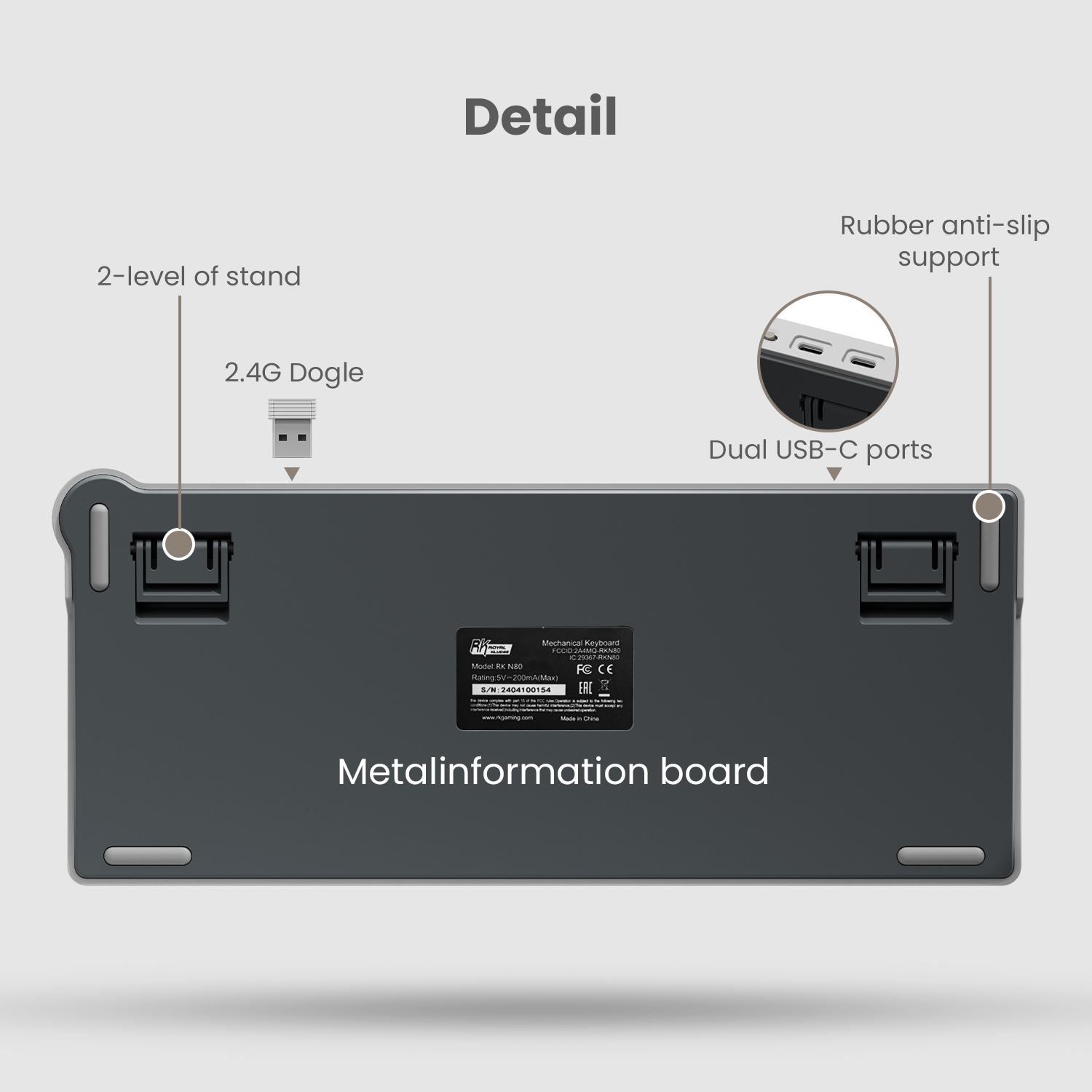Royal Kludge RK N80 Pearly Dawn 80Key Trục Thấp Tri-Mode RGB Có Dây ...