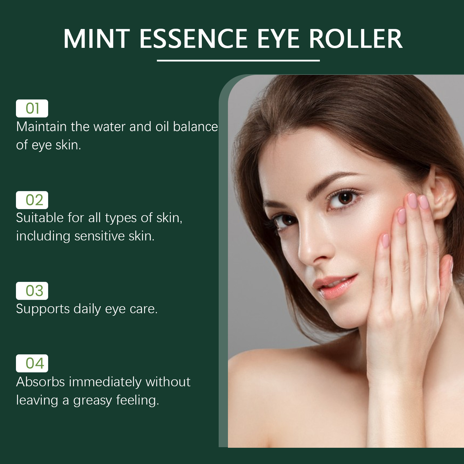 Ouhoe Mint Essence Eye Roller 10ml Eye Puffiness Roller Chống nhăn Tinh ...