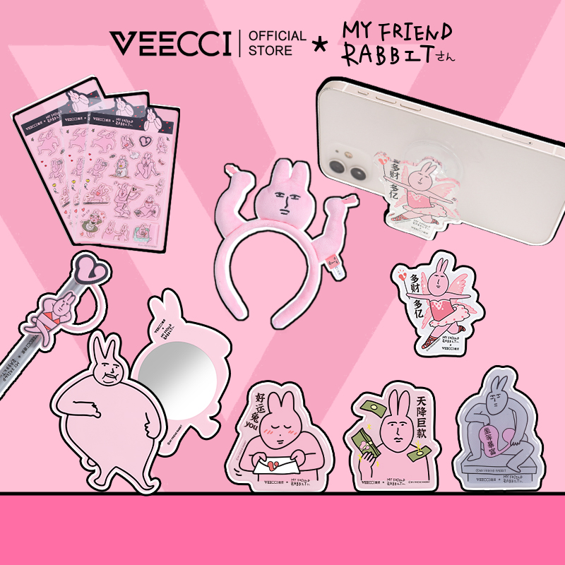 VEECCI*MY FRIEND RABBIT Băng Đô, Gương, Miếng Dán Hình Chú Thỏ, Nam ...