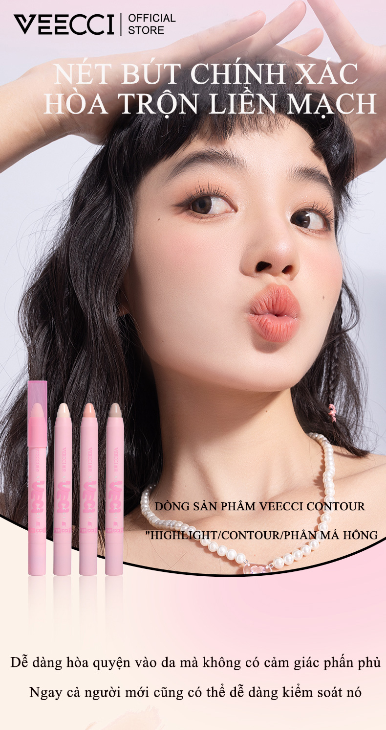 VEECCI Bút Tạo Khối/Kem Bắt Sáng/má Hồng Sửa Đổi Bóng Mũi Và Hình Bóng Làm Sáng Khuôn Mặt Bút ...