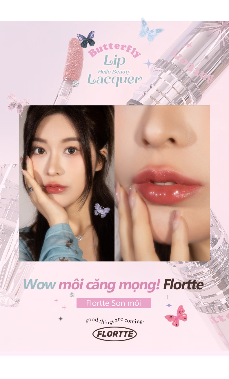 Son Môi Chống Dính FLORTTE Butterfly Hello Beauty (8 Màu) 2.6g FLORTTE Official Store | Shopee ...