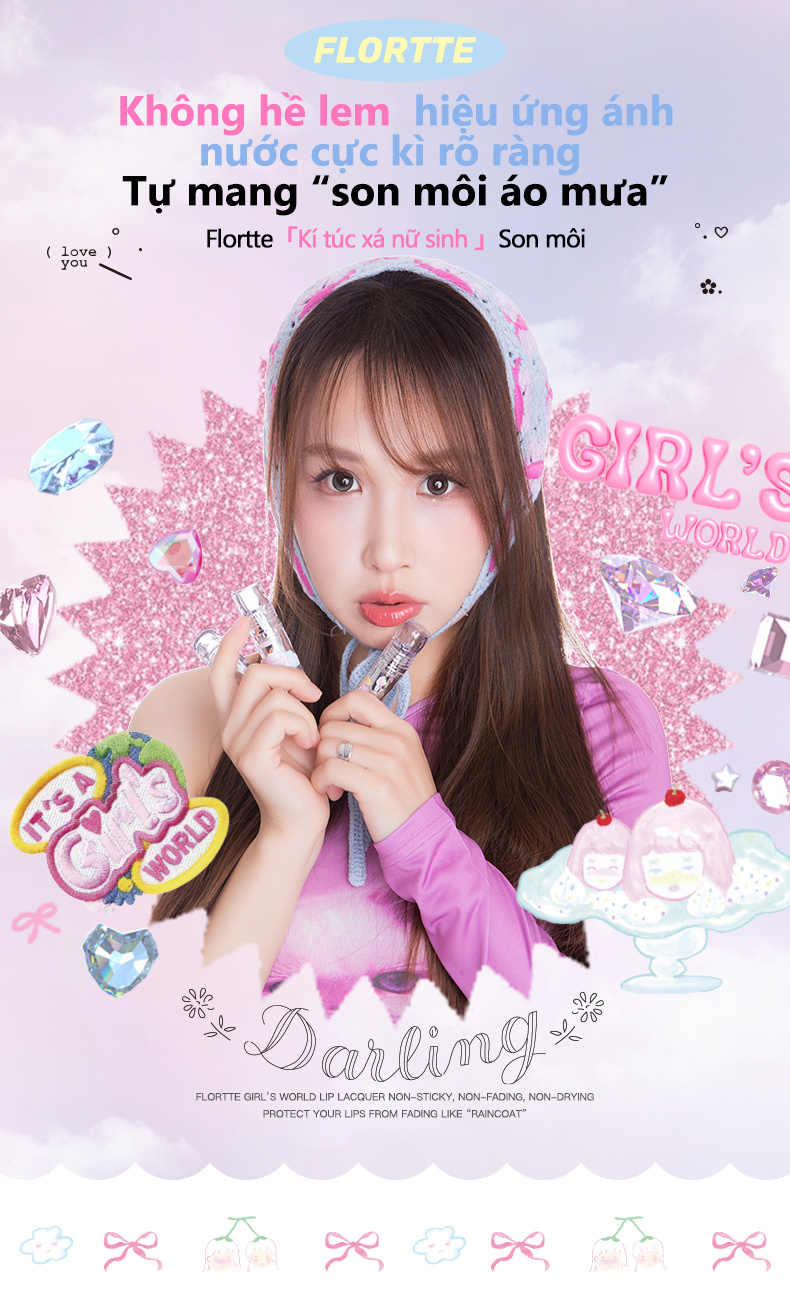 Son Môi Chống Dính FLORTTE Wackky Girl's World Series (6 màu) 2.6g FLORTTE Official Store ...
