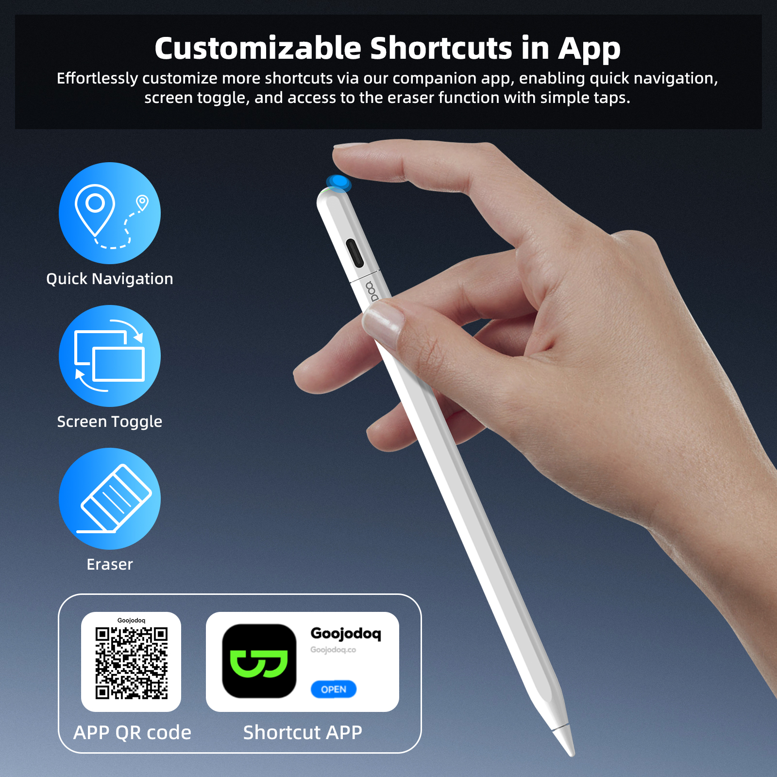 Bút cảm ứng GOOJODOQ GD14 2024 mới có Ipad tìm ứng dụng của tôi và phím ...