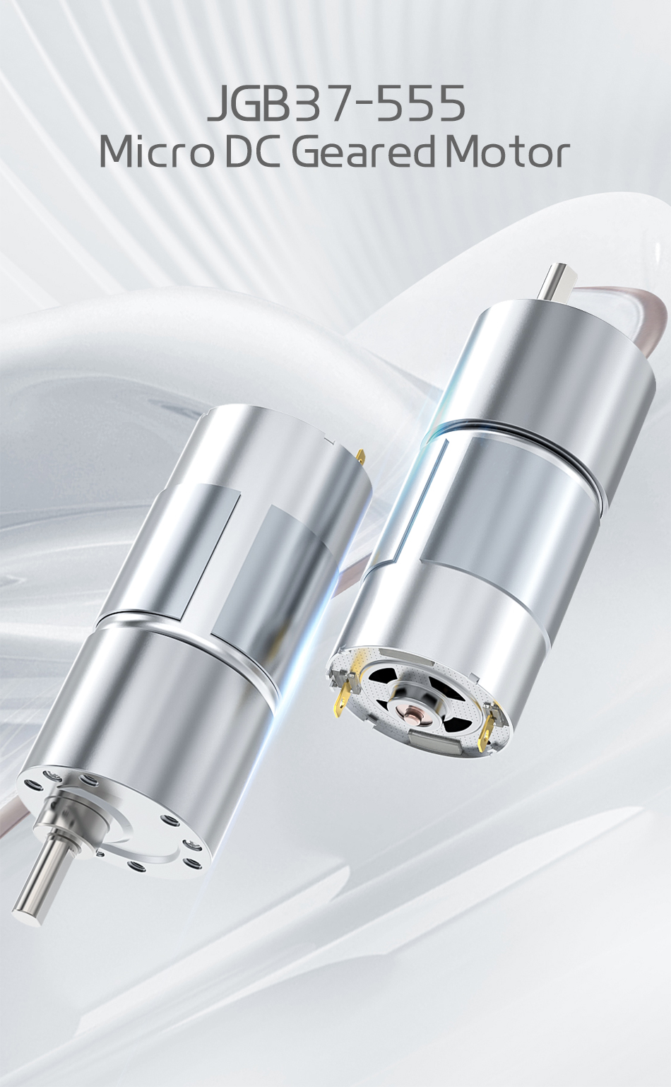 Jgb37-555 Micro DC Motor 12V / 24V Tốc độ điều chỉnh phía trước và lùi ...
