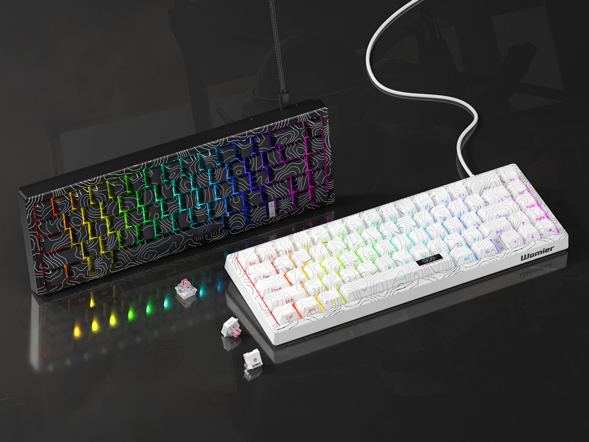 Bàn phím chơi Game kích hoạt nhanh WOMIER, Bàn phím cơ có dây 65% M68 ...