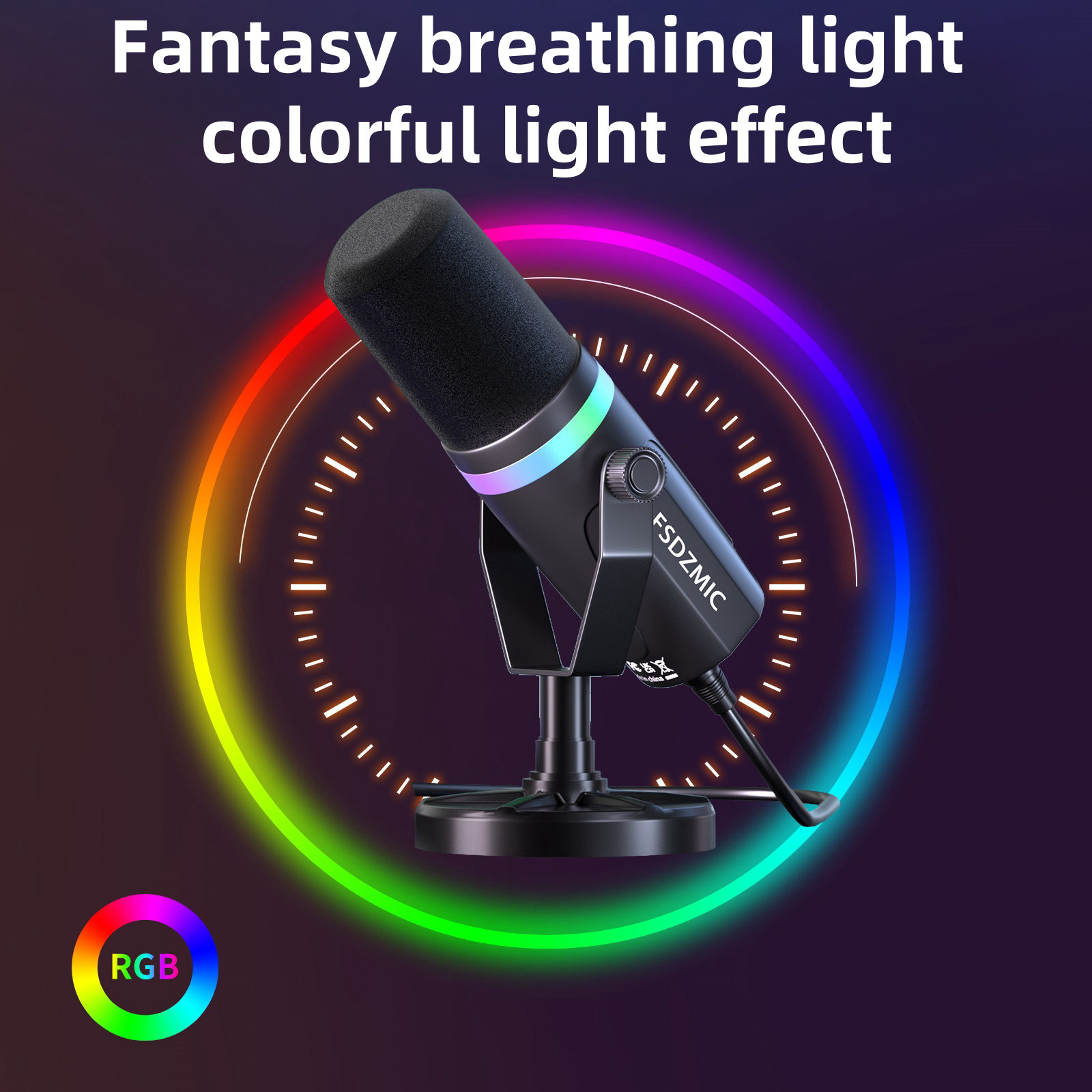 Kusky FS200 Micrô năng động XLR USB Micro mô hình kép Mic chơi game RGB ...