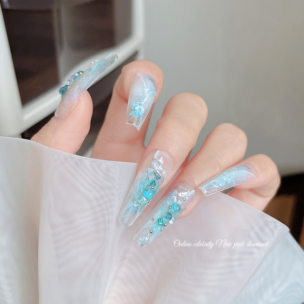 Rou Bao Nail Elf Box Pha Lê Không Đều Sỏi Hạt Mica Tấm Thép Trong Suốt Bóng Móng Tay Nghệ Thuật ...