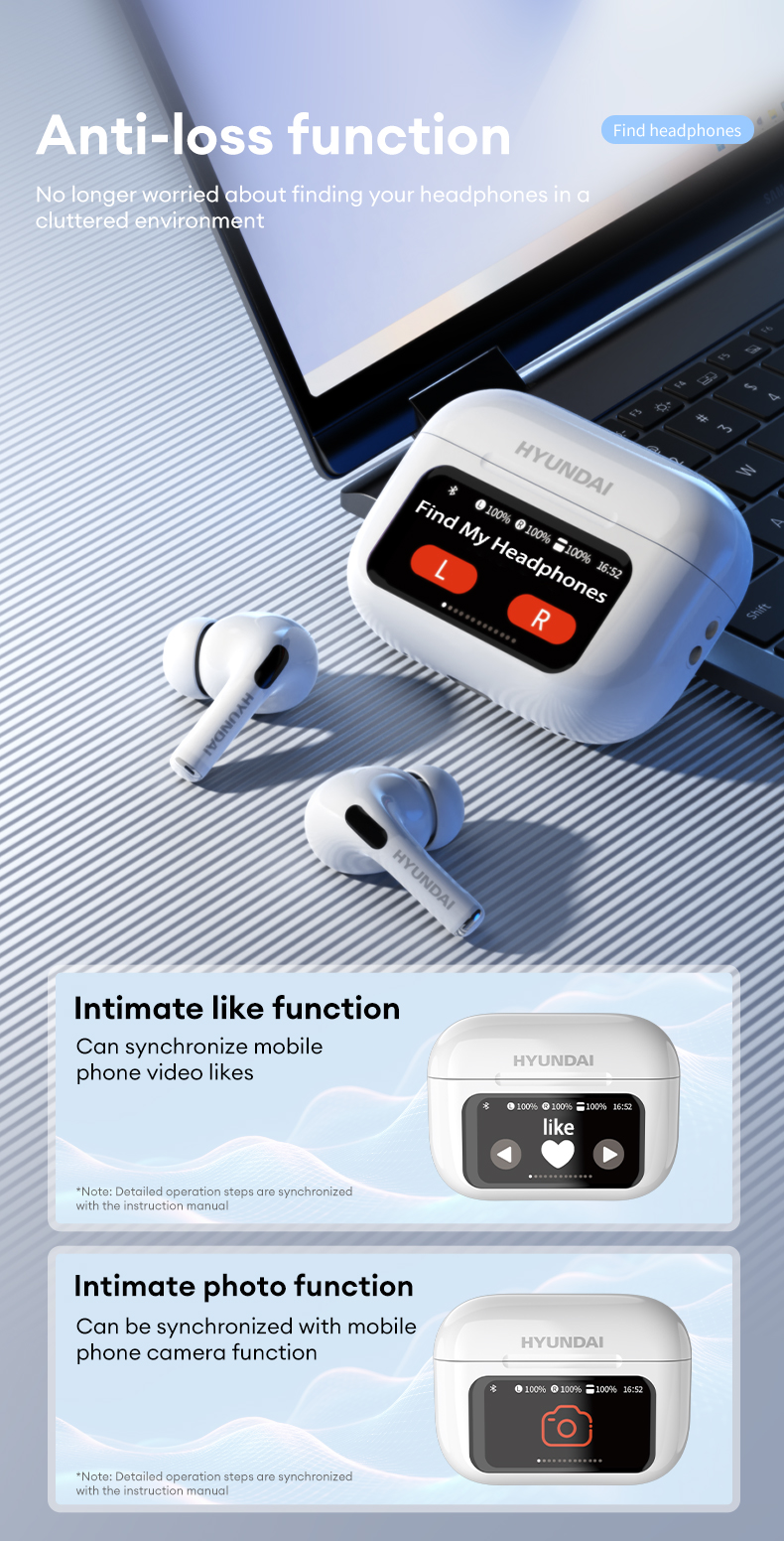 Tai nghe Bluetooth Hyundai HY-Y11 HIFI Stereo Cảm độ kép Giảm tiếng ồn Bluetooth 5.4 | Shopee ...