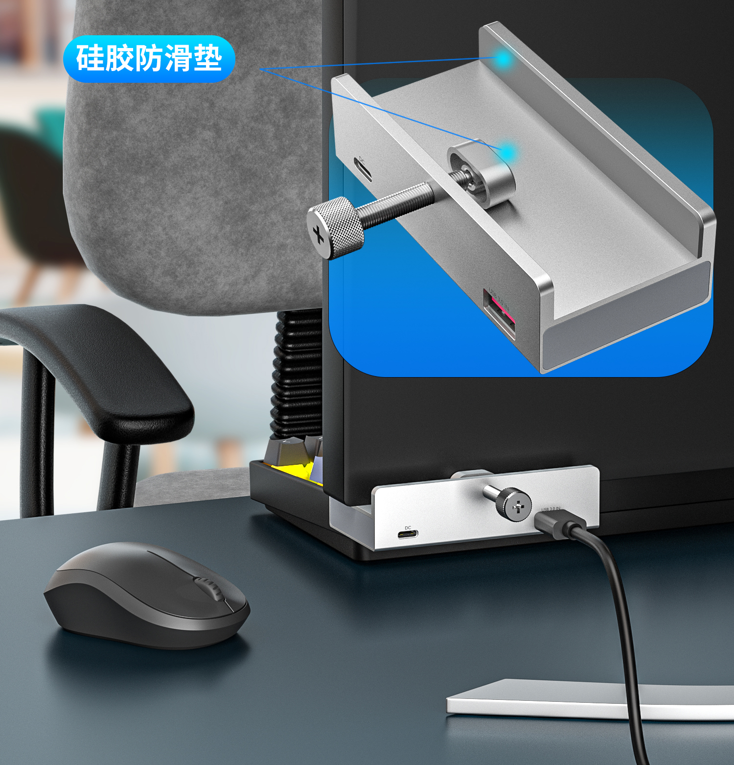 Mới USB 3.0 Hub Mở Rộng Dock Hub Hợp Kim Nhôm Chụp Trên MAC Laptop Màn ...