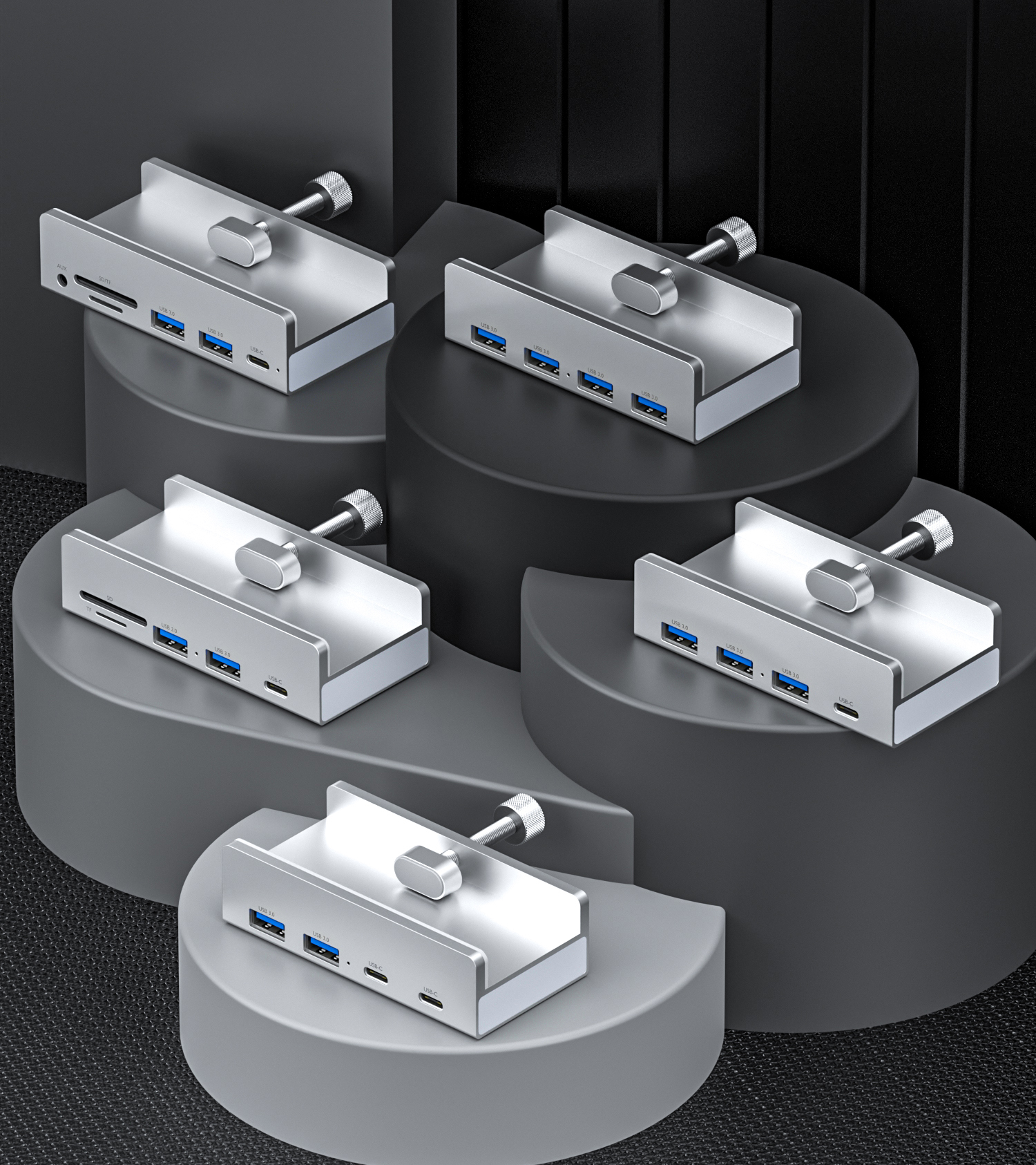 Mới USB 3.0 Hub Mở Rộng Dock Hub Hợp Kim Nhôm Chụp Trên MAC Laptop Màn ...