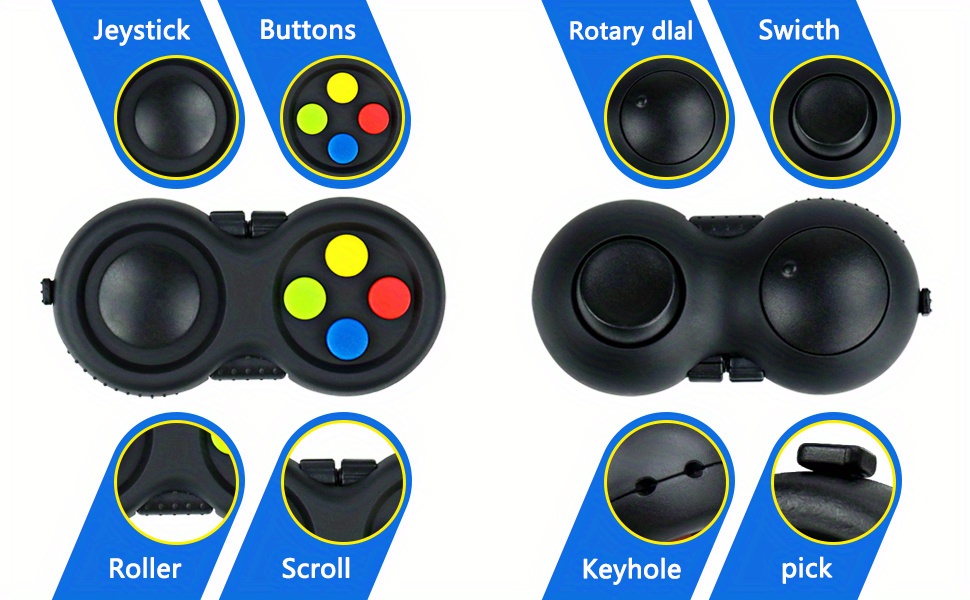Fidget Pad với 8 chức năng Fidget, Bộ điều khiển Fidget Giảm căng thẳng ...