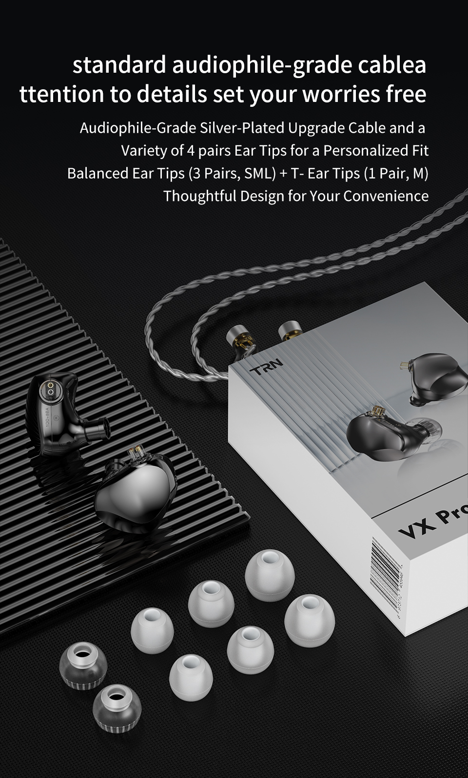Trn VX PRO + 8BA + 1DD Tai nghe nhét tai kim loại lai IEM HIFI DJ Màn ...