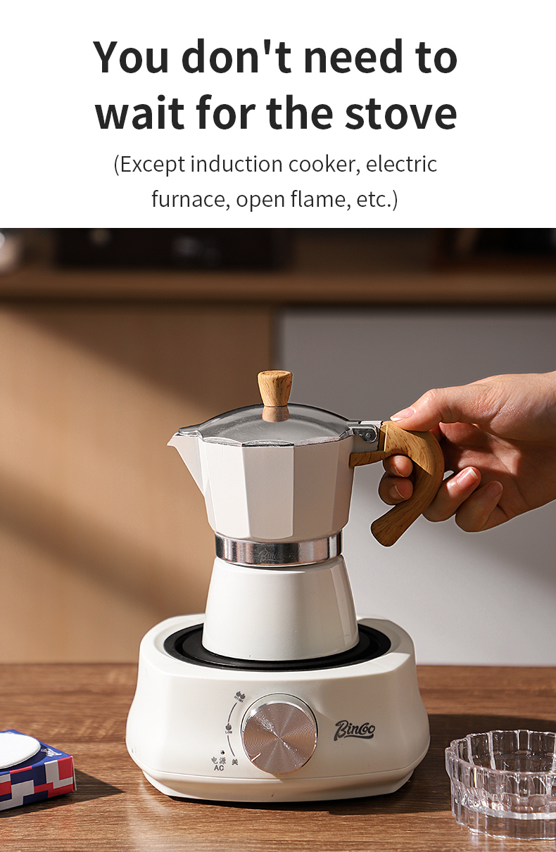 Bincoo Moka Nồi Cà Phê Bếp Điện Nhỏ Bộ Máy Cà Phê Trọn Bộ Thiết Bị Khai Thác 3 / 6 Người (220V ...