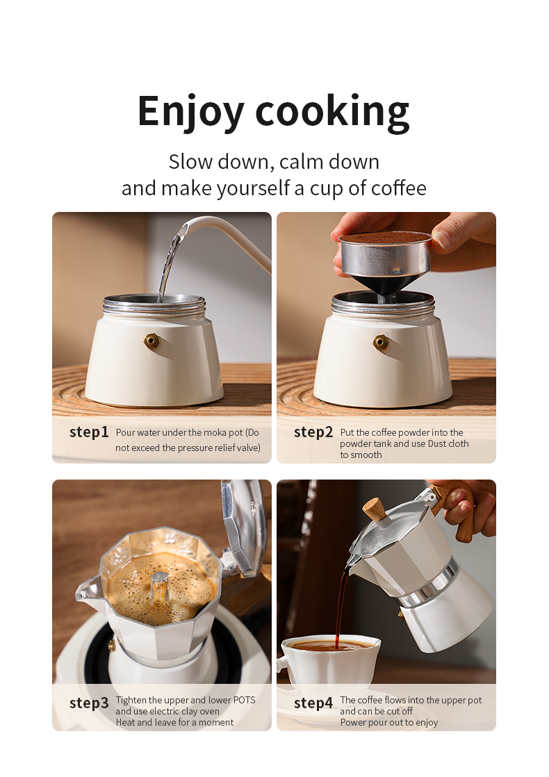 Bincoo Moka Nồi Cà Phê Bếp Điện Nhỏ Bộ Máy Cà Phê Trọn Bộ Thiết Bị Khai Thác 3 / 6 Người (220V ...