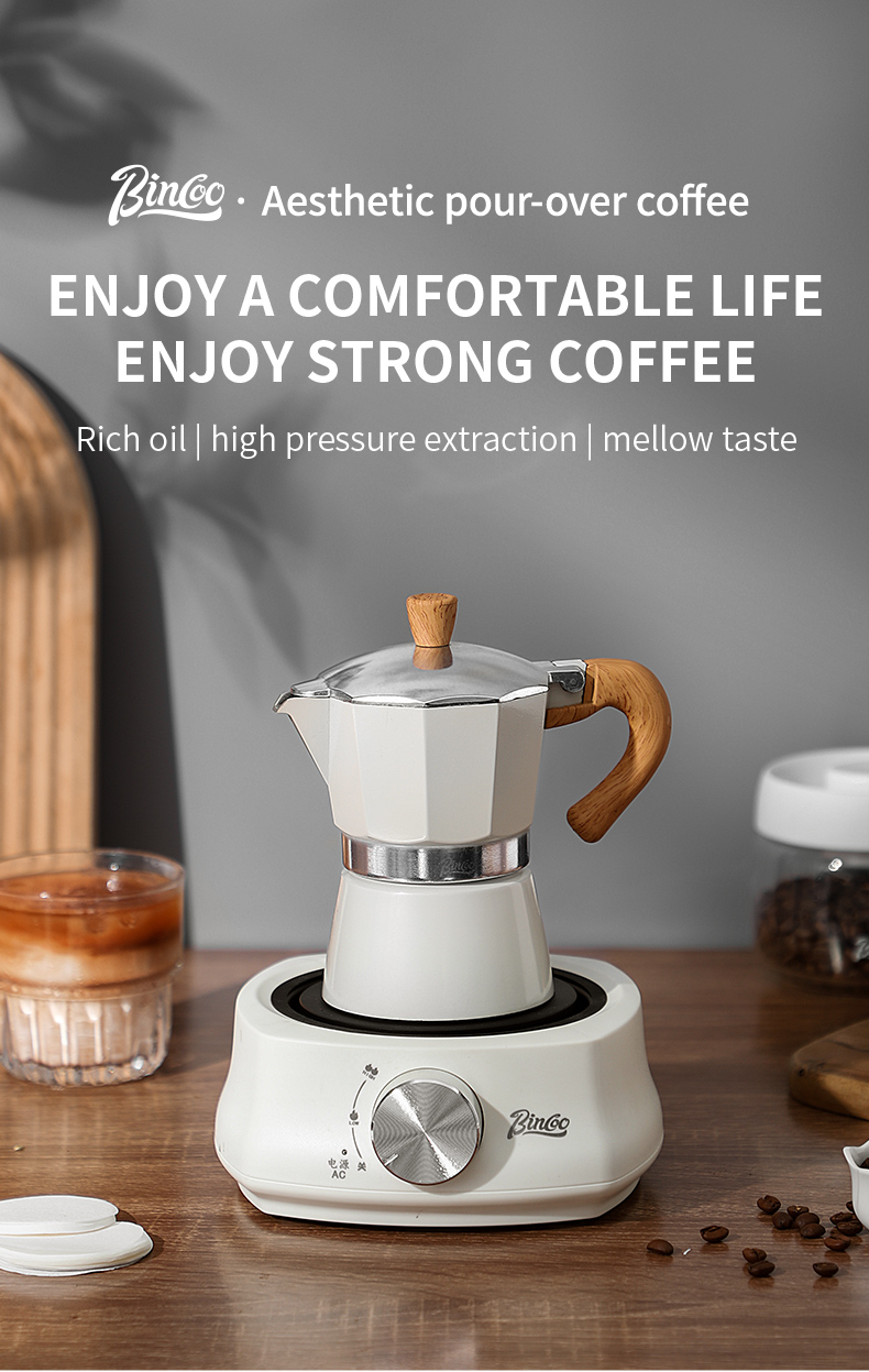 Bincoo Moka Nồi Cà Phê Bếp Điện Nhỏ Bộ Máy Cà Phê Trọn Bộ Thiết Bị Khai Thác 3 / 6 Người (220V ...