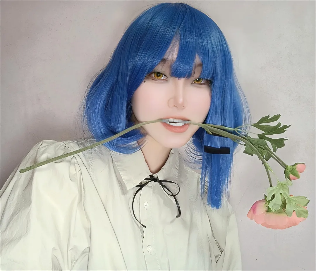 Yamada Ryo wig Ryo Yamada wig Bocchi the Rock wig Blue Short Hair Wig ...