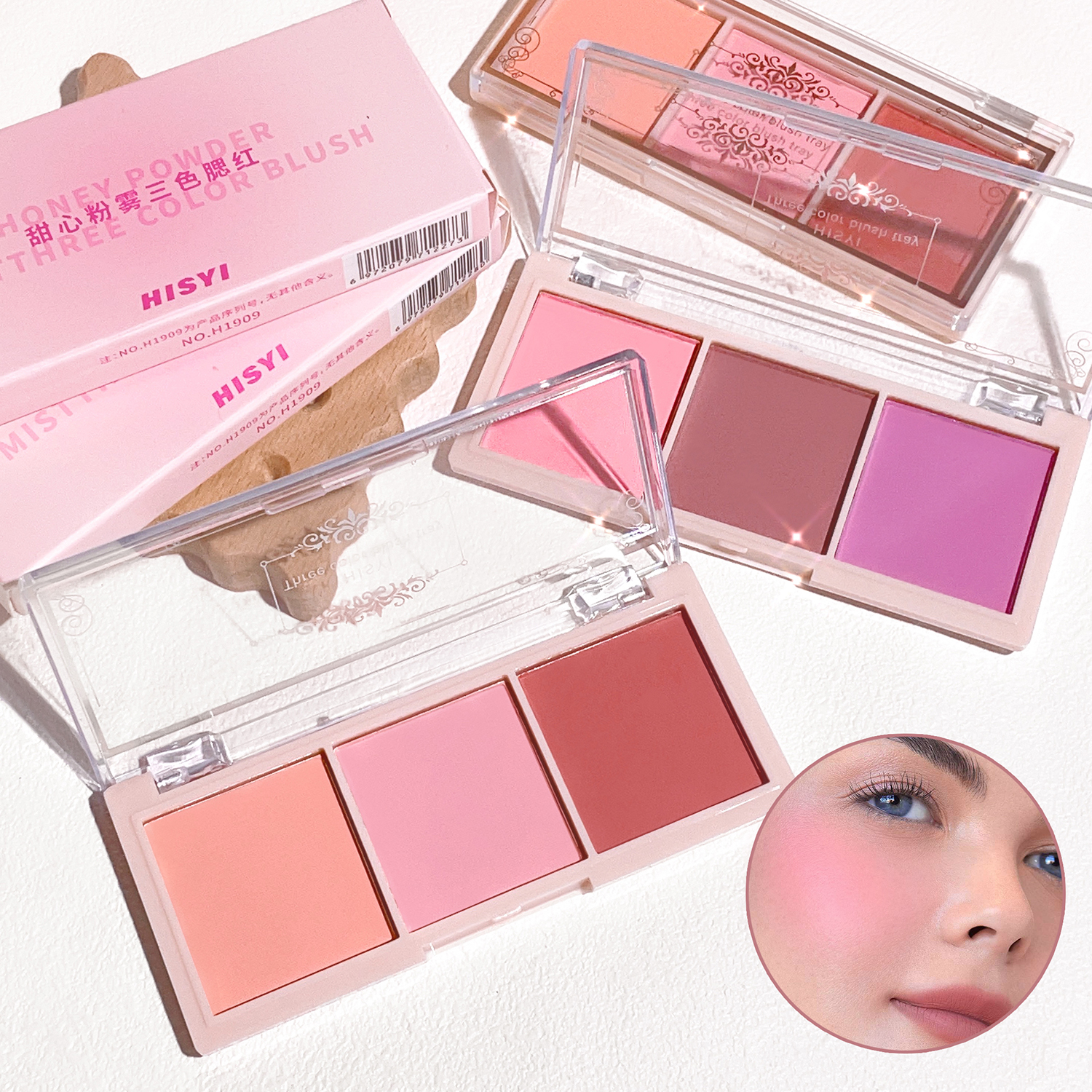 HISII Tricolor Blush Kết xuất màu tinh tế tự nhiên, Hồng không bay, Đỏ ...