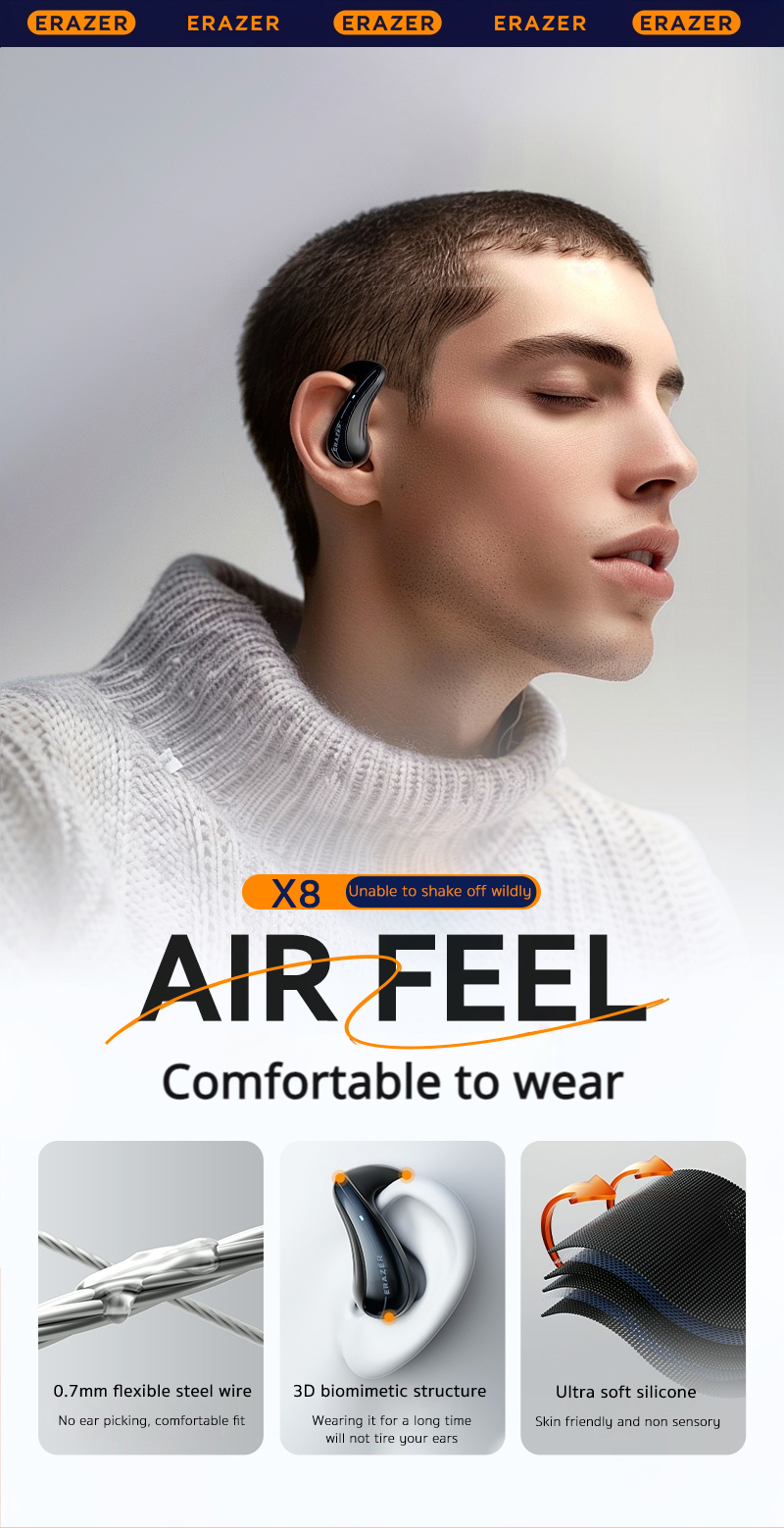 Lenovo ERAZER X8 OWS Bluetooth 5.4 Tai nghe mở Tai nghe thể thao Tai ...