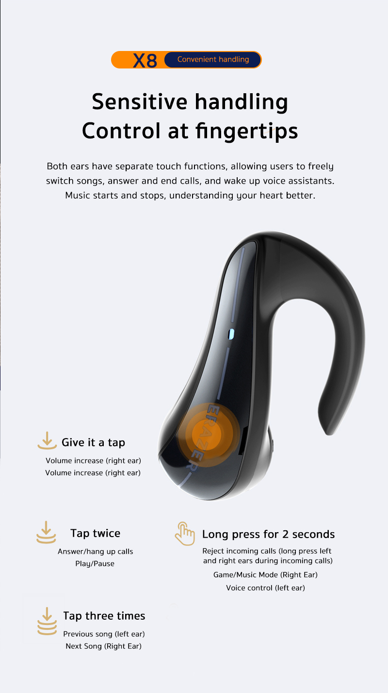 Lenovo ERAZER X8 OWS Bluetooth 5.4 Tai nghe mở Tai nghe thể thao Tai ...