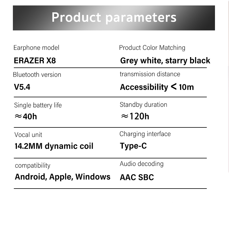 Lenovo ERAZER X8 OWS Bluetooth 5.4 Tai nghe mở Tai nghe thể thao Tai ...