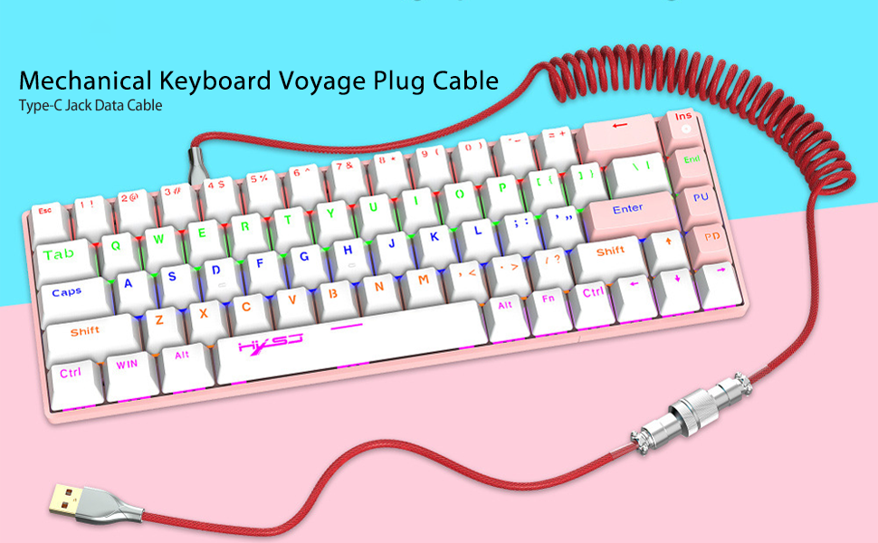 cáp Coiled Cable for Gaming Keyboard, Double-Sleeved Mechanical ...