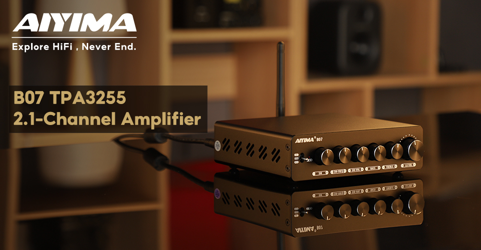 Aiyima B07 TPA3255 Bộ khuếch đại công suất âm thanh Bluetooth 2.1 kênh Bộ thu âm thanh Amp cho ...