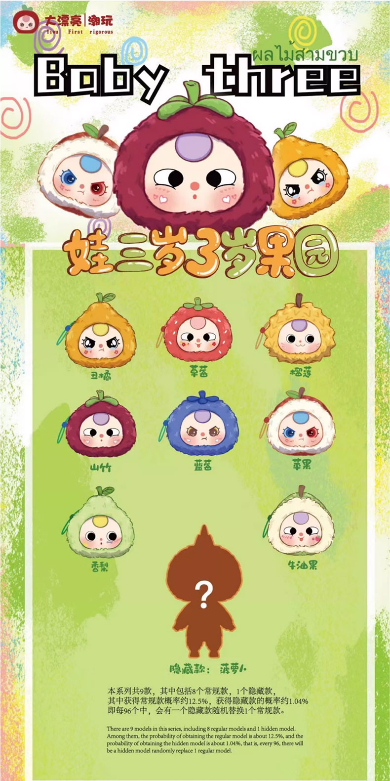 Baby Three Fruits Series Vinyl Face Blind Box Búp bê sang trọng Đồ chơi hợp thời trang Quà tặng ...