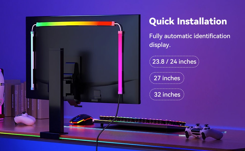Màn hình máy tính USB 5V Ambilight RGB Đồng bộ hóa đèn nền LED có chất ...