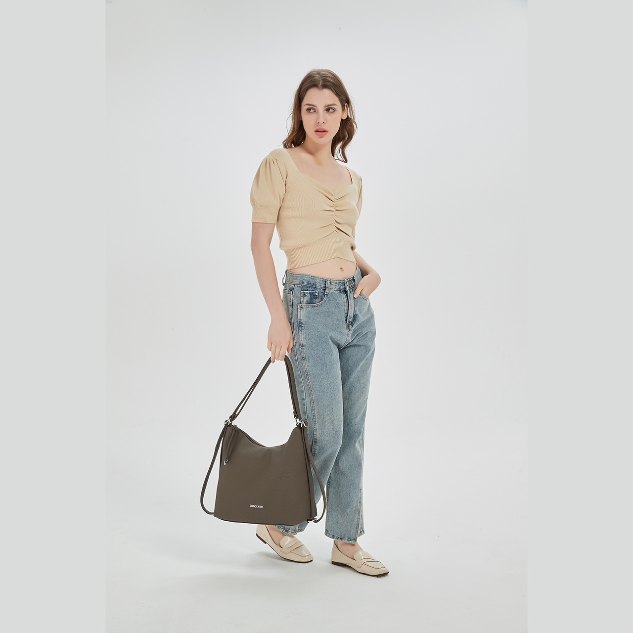 (COCOTAYA) Joseph Bag Túi tote PU da dung tích lớn, dây đeo vai có thể ...