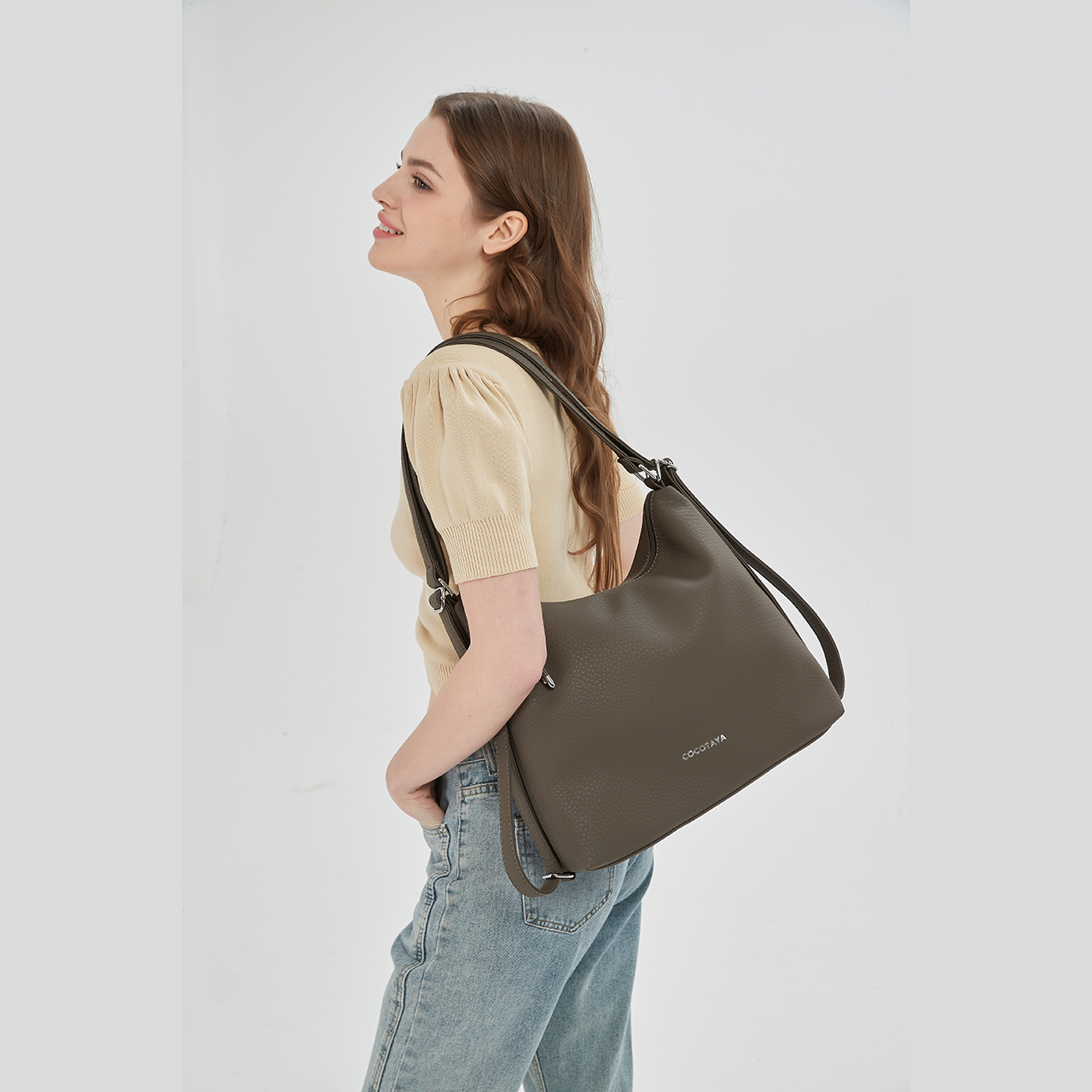 (COCOTAYA) Joseph Bag Túi tote PU da dung tích lớn, dây đeo vai có thể ...