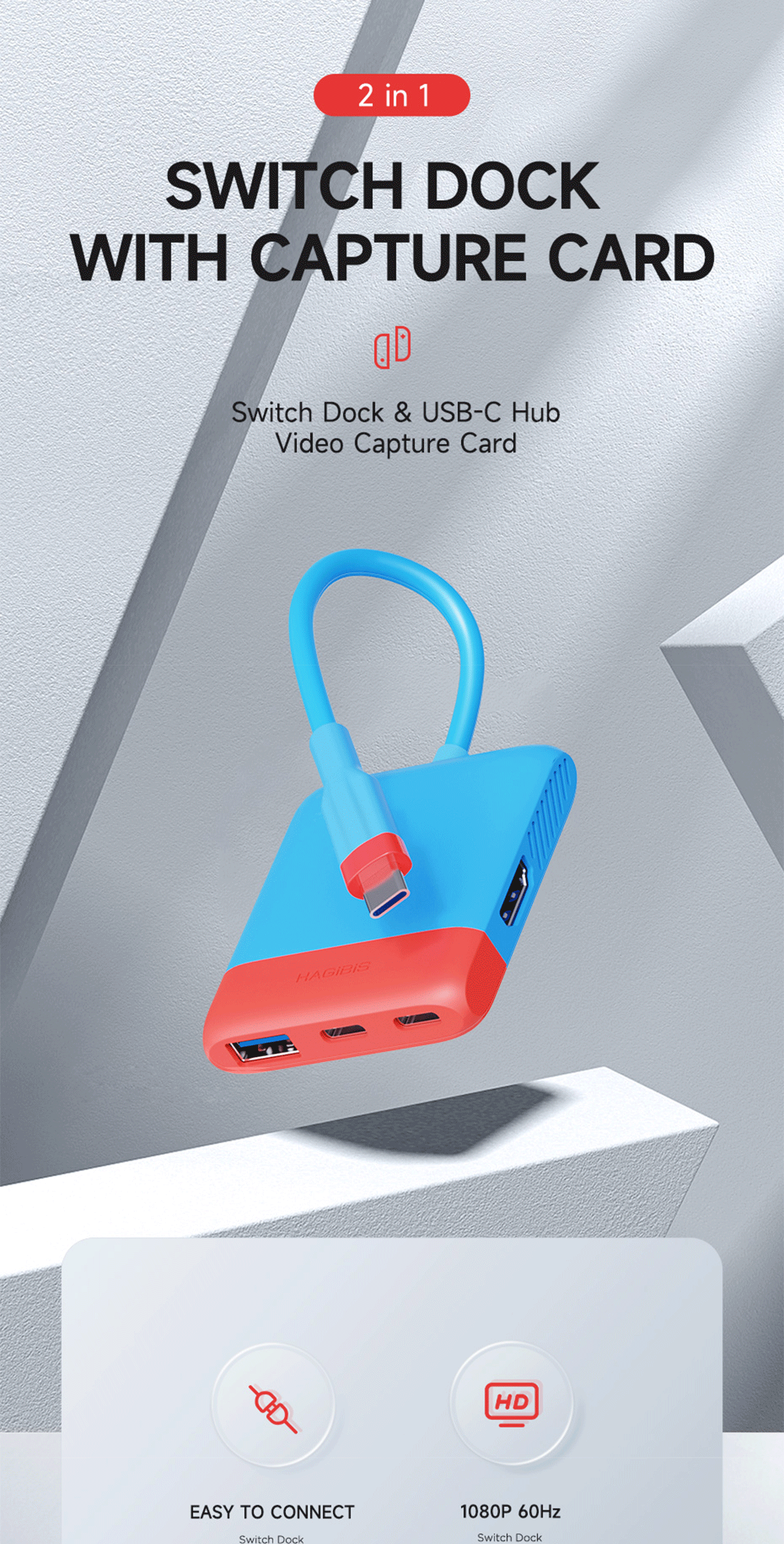 Hagibis Switch Video Capture Card Di Động TV Dock Cho Nintendo Switch ...