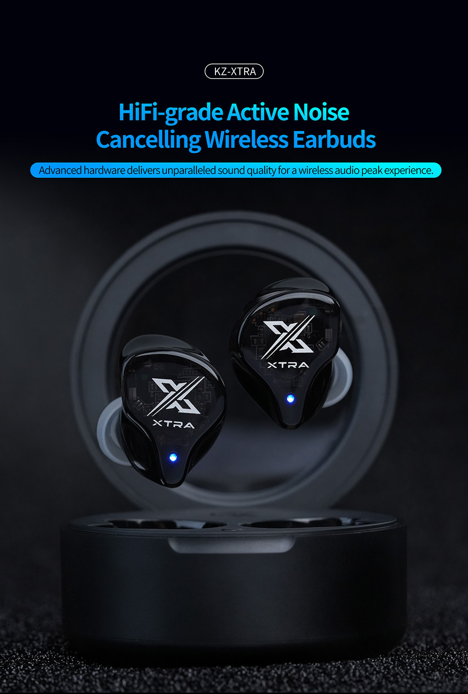 Tai nghe Bluetooth 5.4 giảm tiếng ồn chủ động KZ-XtraTWS với tai nghe ...