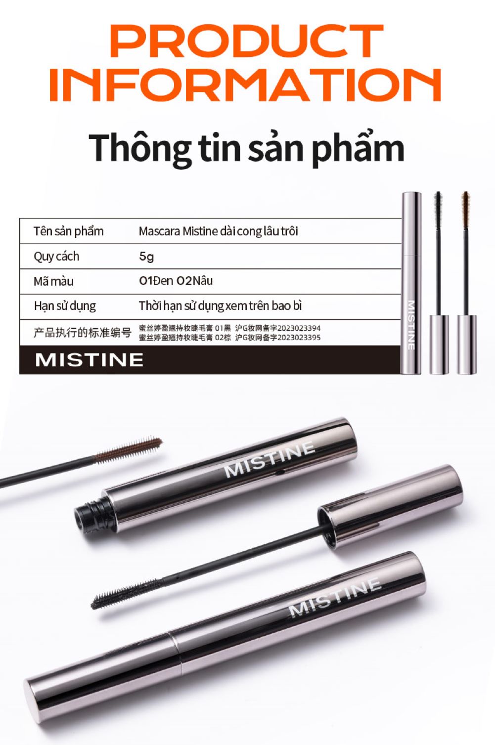 Mascara thép không gỉ MISTINE 5g | Shopee Việt Nam