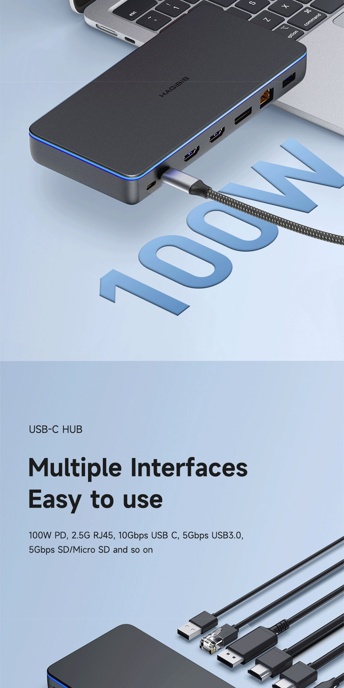 Hagibis DisplayLink Docking Station cho MacBook M1 / M2 / Windows Màn ...