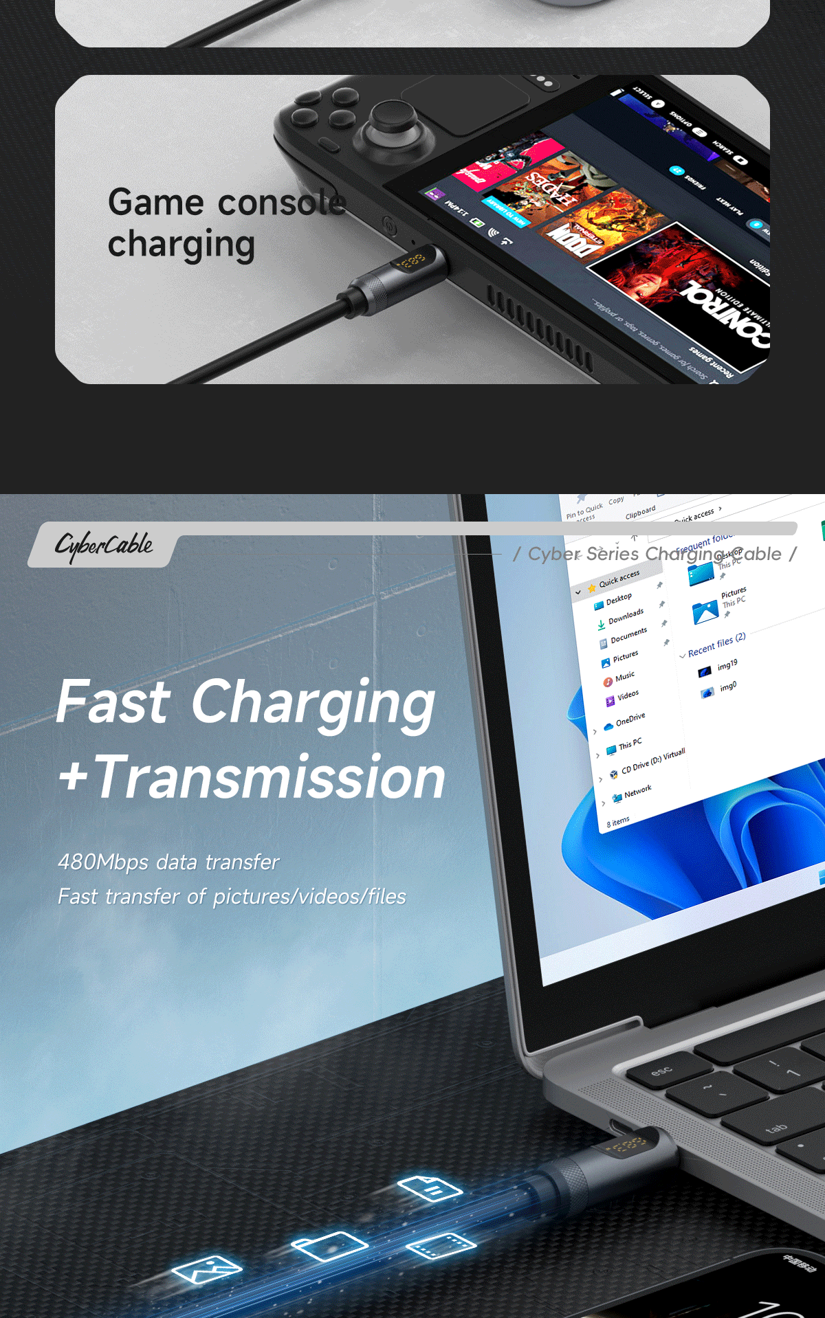 Cáp USB C Hagibis có màn hình LED USB C sang Type-C Cáp sạc nhanh PD 240W Dây sạc cho iPhone 16 ...