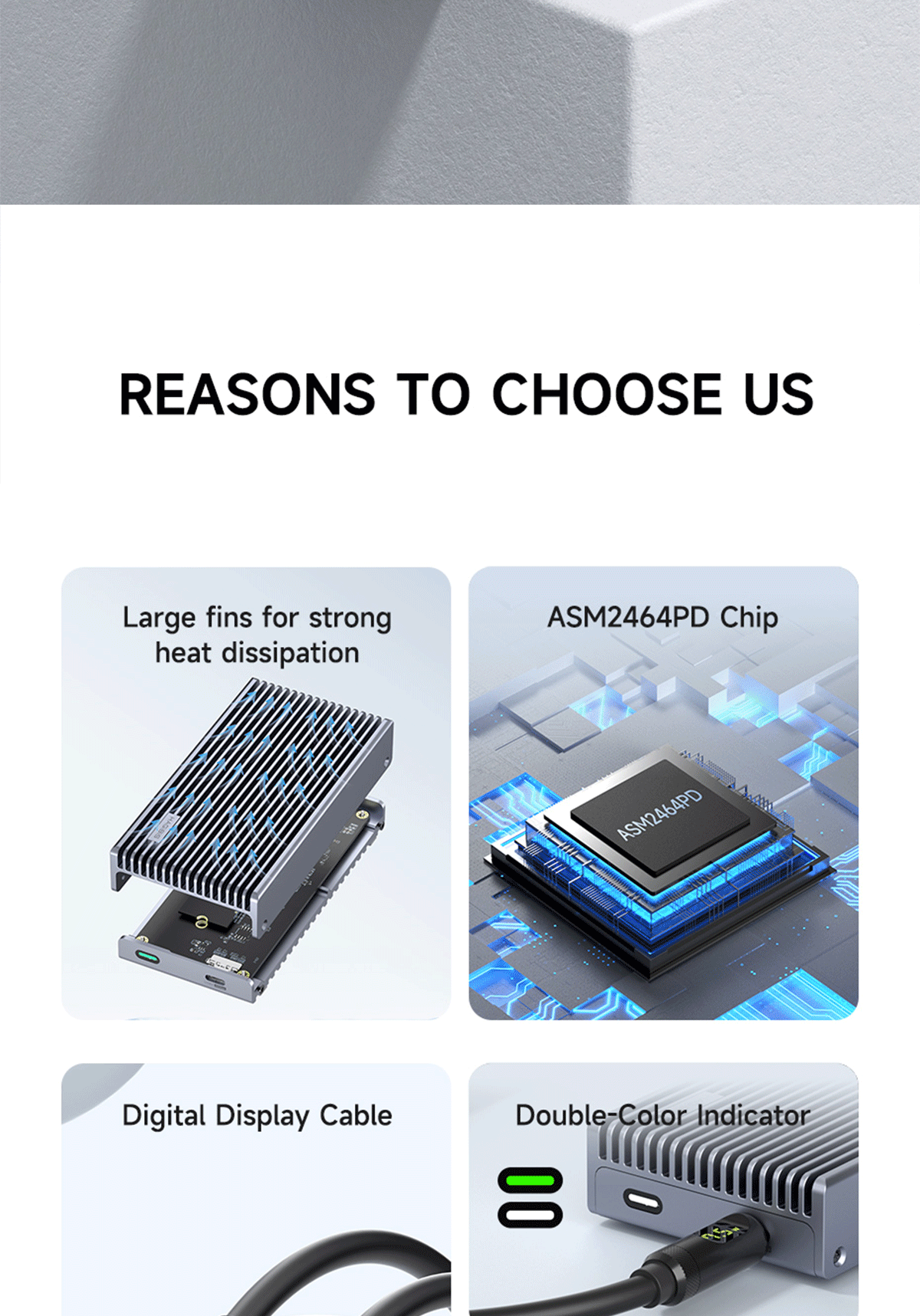 Vỏ SSD Hagibis 40Gbps USB4 M.2 NVMe có màn hình LED Cáp USB4 cho ...